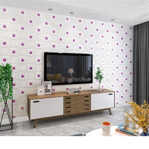 Jual Wallpaper Dinding Foam Timbul 3D Bata Putih Ukuran 38 X 70