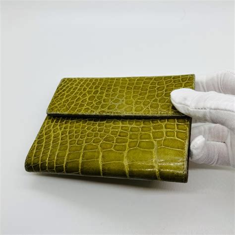 Prada Rare Crocodile Embossed Leather Wallet Gem