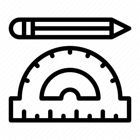 Iconset Education Protractor Ruler Pencil Tool School Icon