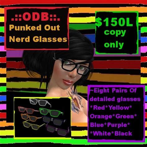 Second Life Marketplace Odb Punked Out Nerd Glasses Boxed