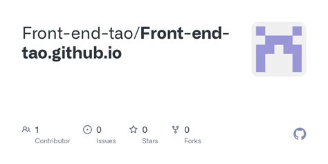 Github Front End Taofront End