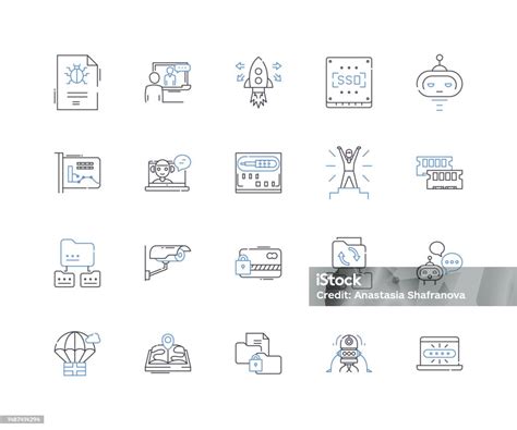 Privacy Protection Line Icons Collection Encryption Anonymity Security