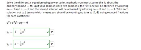 Solved Solve The Differential Equation Using Power Series