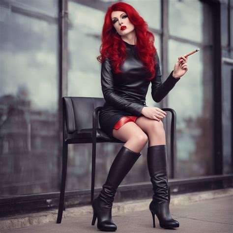 Redhead Crossdresser Smoking A Cigarette With A Lo By Bethbloom On