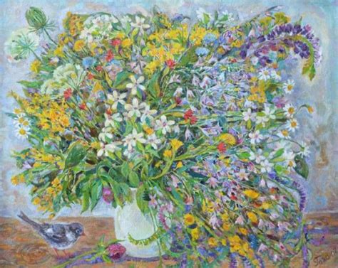 Купити картину «Натюрморт Гармонія з квітами олійними фарбами на