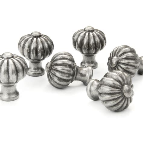 Vintage Pewter Pumpkin Round Cabinet Kitchen Drawer Handles Knobs Jonesandgrey