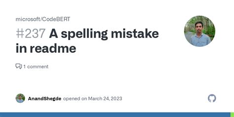 A Spelling Mistake In Readme · Issue 237 · Microsoftcodebert · Github