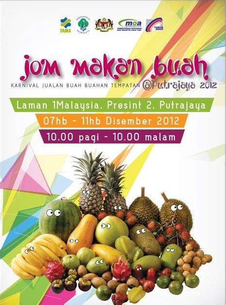 Lukisan Poster Makanlah Buah Buahan Tempatan Buah Bua