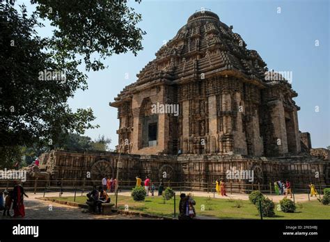 Konark India February 2021 People Visiting The Sun Temple In Konark