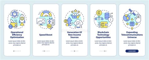 iot in telecommunication benefits onboarding mobile app screen stock