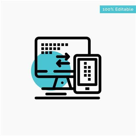 Computer Monitor Mobile Cell Turquoise Highlight Circle Point Vector Icon 13522124 Vector Art At