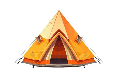 Tenda Turística Isolada Em Um Fundo Branco Elementos Planos De Desenhos