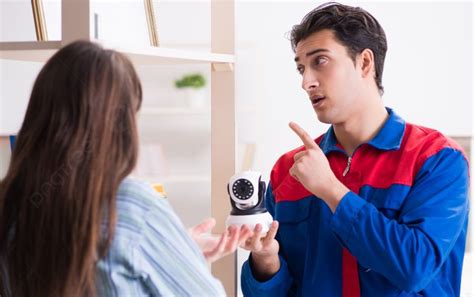 The Client Getting Securty Camera Installed At Home By Contractor