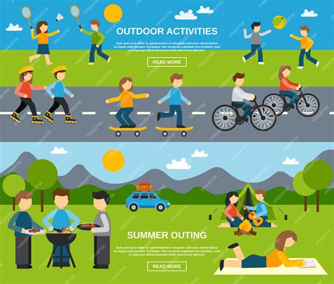 Free Vector Outing Banner Set