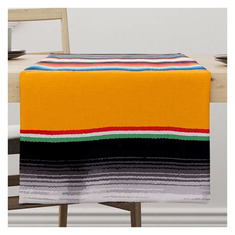 Colorful Mexican Stripes Table Runner Farmhouse Mexican Table Art Decor