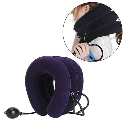 Neck Device Inflable Neck Posture Correction Support Brehable Dark