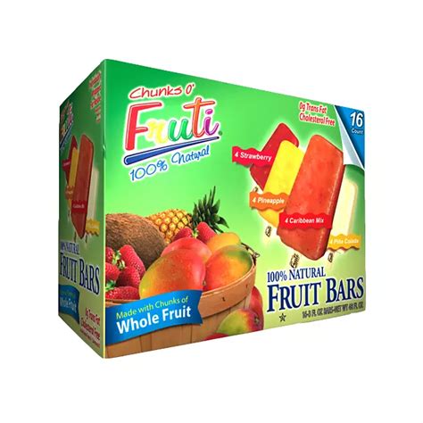 Chunks O Fruti® 100 Natural Frozen Fruit Bars 3 Fl Oz 16 Ct