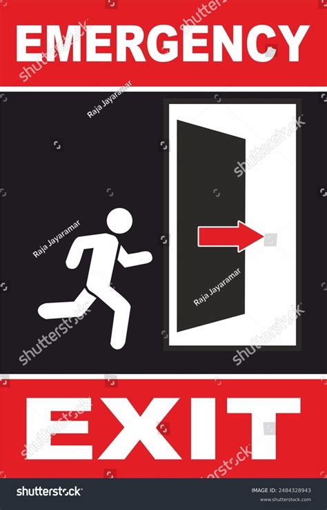 Emergency Exit Display Poster Vector Image Stock Illustration