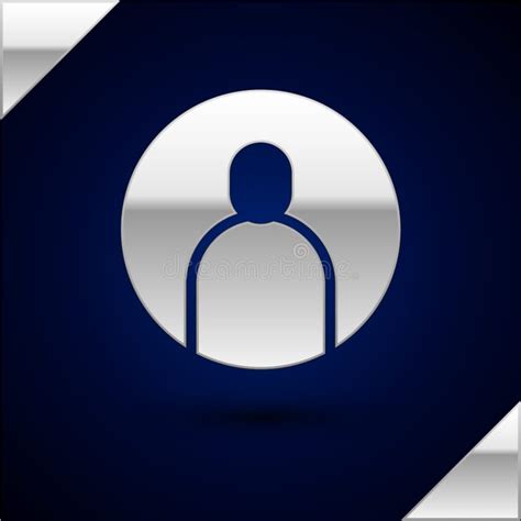 Silver Create Account Screen Icon Isolated On Dark Blue Background