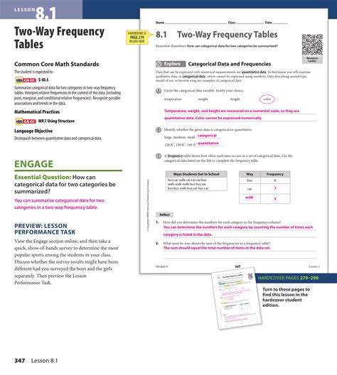 Two Way Frequency Table Worksheet Algebra Cabinets Matttroy