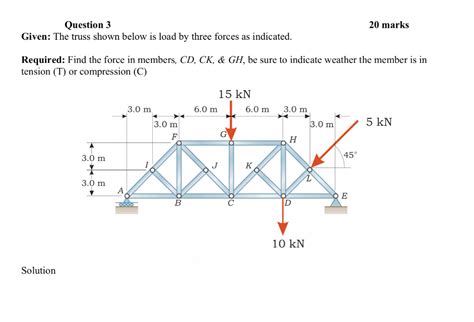 Solved Marks Question Given The Truss Shown Below Is Chegg
