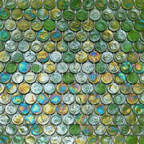 Iridescent Penny Round Glass Mosaic Tiledaily