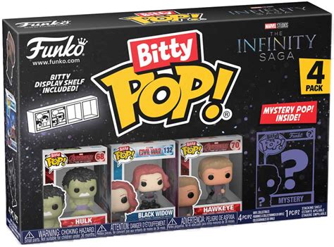 Pop Bitty Marvel Avengers Hulk Black Widow And Hawkeye