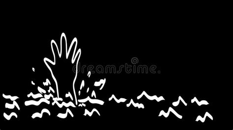Drowning Hand Above Water Help Rescue Drawing 2d Animation Stock Footage Video Of Sequence