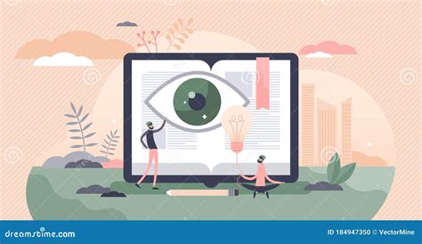 Visual Learning Vector Illustration Method Type Flat Tiny Persons Concept Stock Vector