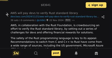 Aws Will Pay Devs To Verify Rust Standard Library Stacker News ~devs