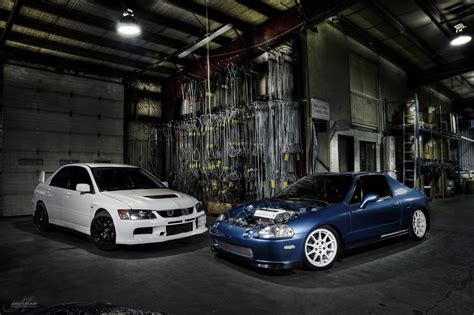 Wallpaper Car Mitsubishi Lancer Evolution Ix Honda Integra