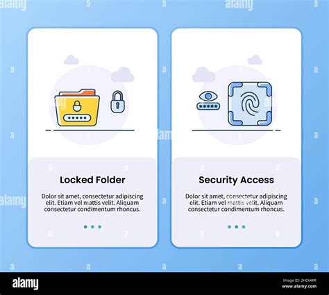 Internet Security Locked Folder And Security Access Onboarding Template For Mobile Ui App Design
