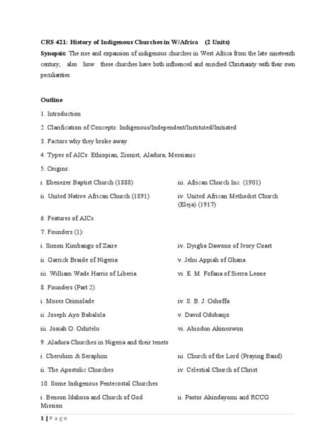 Crs 421 Main Outline Pdf Christian New Religious Movements