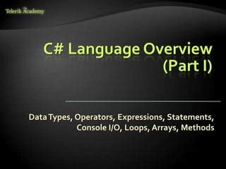 C Overview Part 1 PPT