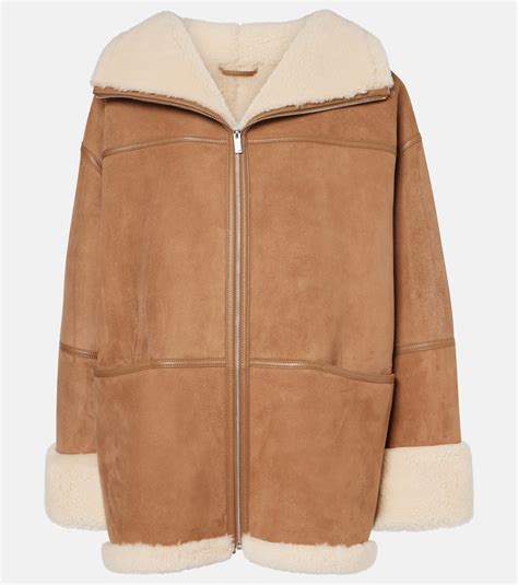 Signature Shearling Jacket In Brown Toteme Mytheresa