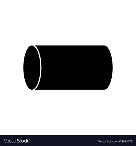Cylinder Geometric Shape Icon Silhouette Style Vector Image