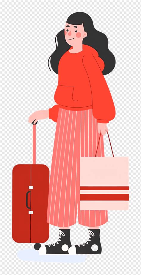 여자는 가방 여행을 서 Png Pngwing