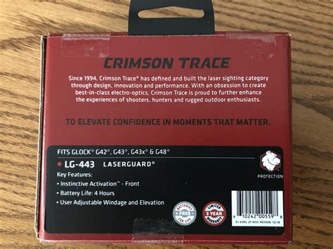 Crimson Trace Lg 443 Glock G42 G43 G43x And G48 Crimson Trace Laser