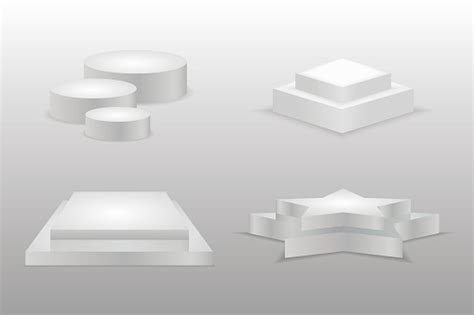 연단 현실적인 둥근 광장 빈 무대와 연단 계단 미니멀 한 콘테스트 챔피언 받침대의 빈 3d 모형 스타일 디자인 3차원 형태에