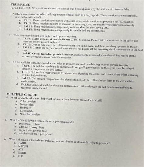 solved true false for all true false questions choose the