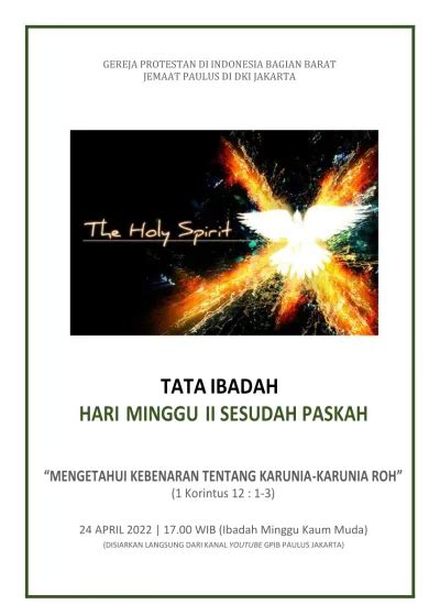 TATA IBADAH HARI MINGGU II SESUDAH PASKAH