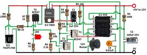 Infared Ir Sensor Alarm Circuit Using Tsop1738 Circuit Ideas For You