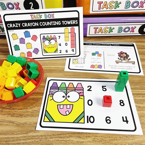 Back To School Counting Towers Morning Bins Task Boxes Simply Kinder Plus