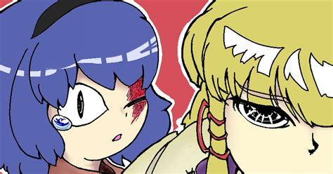 例大祭8コンテスト イケ諏訪子と蛇眼神奈子 （カラー版と線画） ナナ紫（ななし）のマンガ 例大祭8コンテスト風神録 蛇眼神奈子