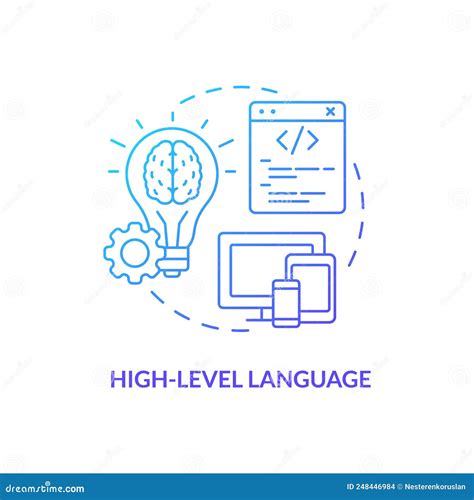 High Level Language Blue Gradient Concept Icon Stock Vector
