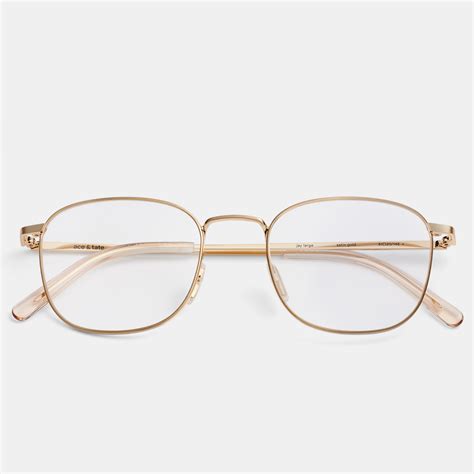 Jay Large Satin Gold Square Metal Glasses Ace And Tate