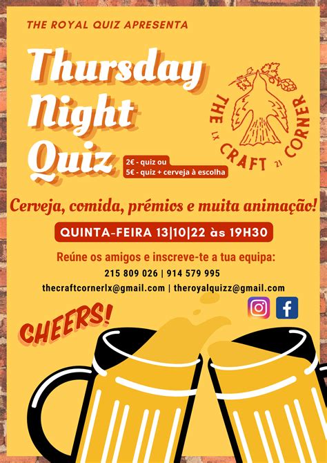 Thursday Night Quiz Eventos Em Lisboa