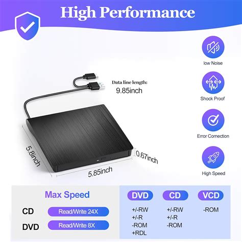Unidad externa de CDDVD para laptop USB tipo C reproductor de DVD portátil para laptop