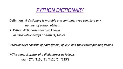 Python Dictionary Pptx