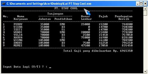 C Membuat Program Hitung Gaji Karyawan Fenuto Blogspot